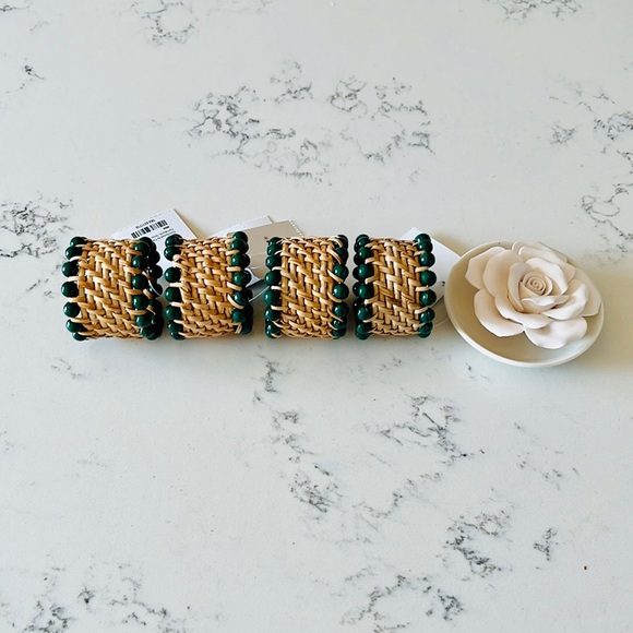 Pier 1 | Dining | Pier Woven Beaded Napkin Rings Set Of 4 | Poshmark